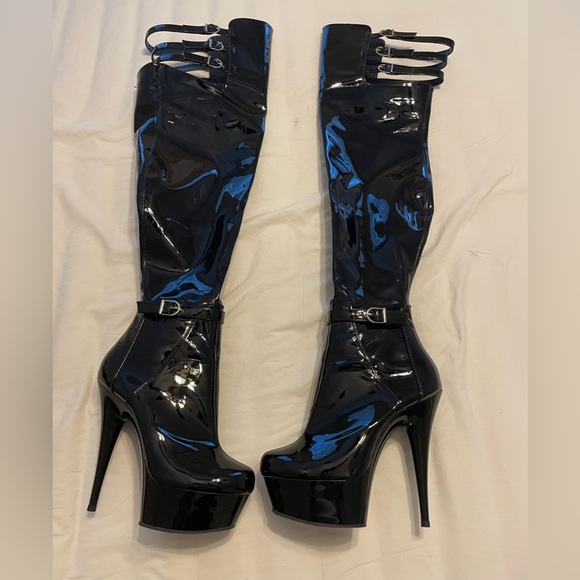 Pleaser | Shoes | Pleaser Black Thigh High Boots Del355bm | Poshmark